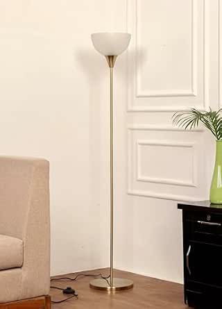 Divine Trends Uplighter Brass Antique Finish Floor Lamp for Living Room ...