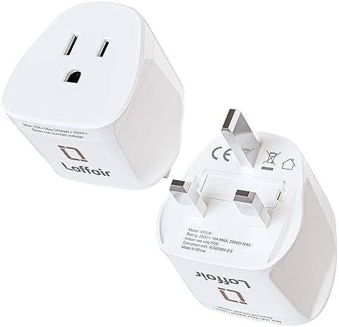 USA to UK Plug Adapter by Laffair (2 Pack) - Essential US/Canada to UK ...