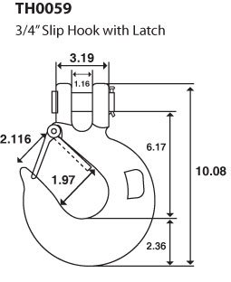 TEMCo 8 Lot 1/4" Chain Slip Safety Latch Hook Clevis Rigging Tow Winch ...