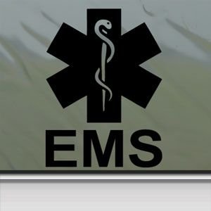 Amazon.com: Ems Emergency Medical Services Black Sticker Decal Car ...