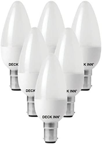 DECK INN Pack of 6 B15 LED Candle Light Bulbs,4W=25W 270lm, Daylight ...
