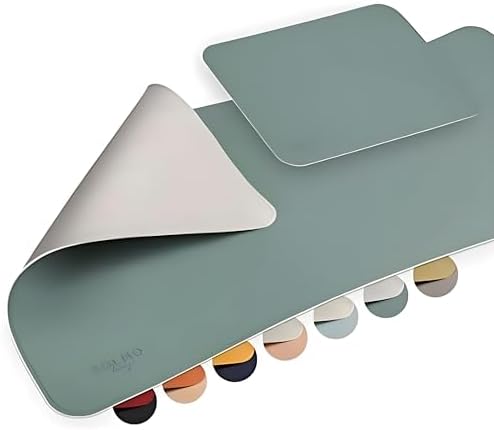 sølmo I Large Desk Mat Petrol 85x40cm PU Leather Wipeable Children's ...