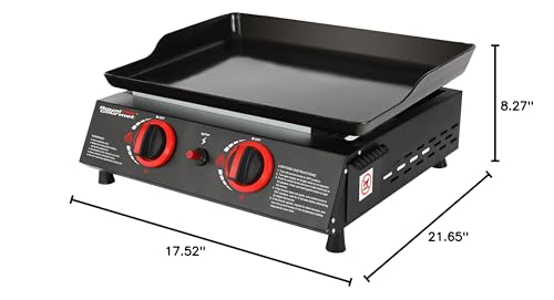 Royal Gourmet PD1203A 18-Inch 2-Burner Portable Tabletop Griddle ...