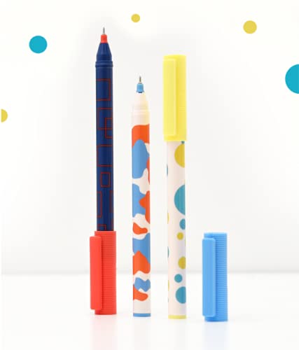 Kaco Jumbo Pop Pens Pack of 3 Black Blue Red ink : Amazon.in: Office ...