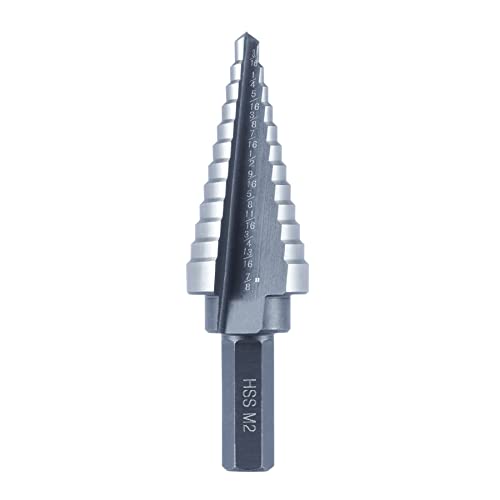 M2 HSS Step Drill Bit for Steel Sheet, 3/16 to 7/8" High Speed Steel ...