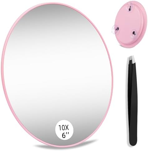 Amazon.com - saiggnyy Large 6” 10x Magnifying Mirror with Tweezers ...