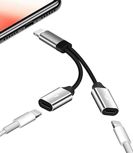 Charge AUX Dongle iPhone Dual Lightning Adapter(2in1)Charger Headphone ...
