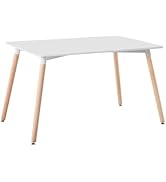 HomJoy Dining Table and 4 Chairs Set, Modern Design PU Seat Lounge ...