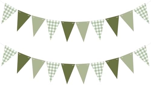 Amazon.com: YooNotee 2 Pcs Gingham Banner Checkered Banner Triangle ...