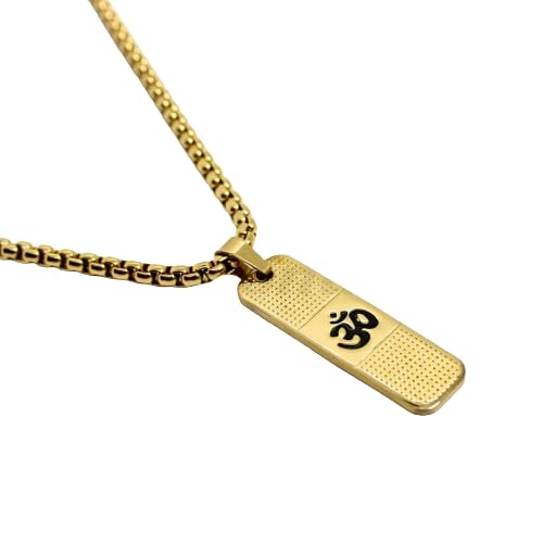 "Gold Stainless Steel Necklace: Religious Om Yoga Chain Pendant Locket ...