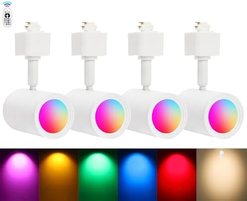 RGB Track Lighting Heads, H Type Track Lights with Remote, Color ...