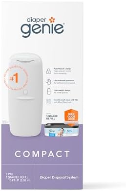 Amazon.com: Diaper Genie Compact Pail Includes 1 Starter Square Refill ...