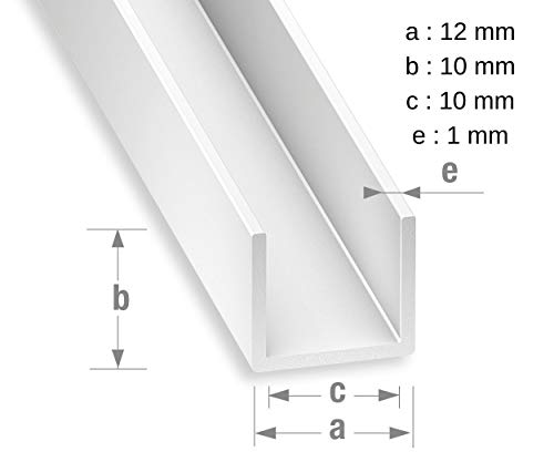 PVC Plastic Channel White – 12mm x 10mm x 1m – BigaMart