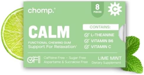 Amazon.com : Chomp Gums CALM Chewing Gum, Sugar-Free with L-Theanine ...