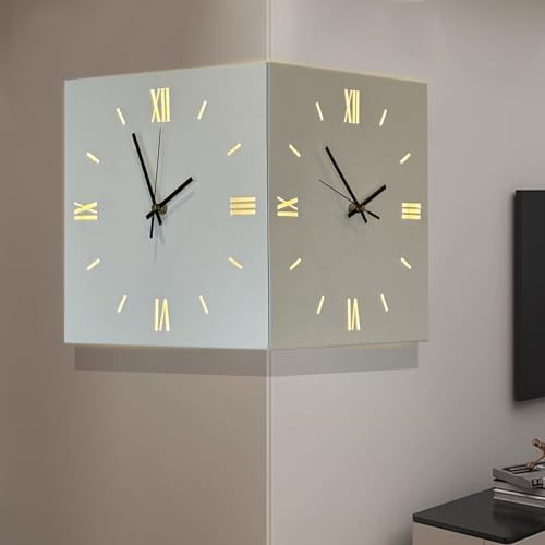 Amazon.com: TopCity Double Sided Corner Clock 12inch Led Wall Clock ...