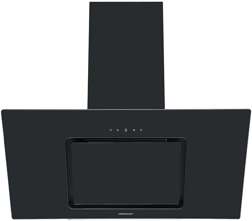 SIA TAG90BL 90cm Black Angled Touch Control Cooker Hood Kitchen ...