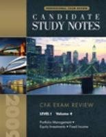 Buy Cfa Candidate Study Notes Level 1 Volume 4 V 4 Level 1