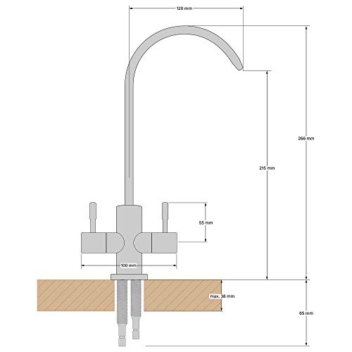 Twister 2-Way Osmosis Tap Solid Stainless Steel Two-Way Kitchen Tap for ...