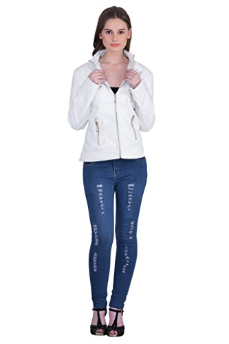 Buy SVT ADA COLLECTIONS White Stylish Leather Jacket at Amazon.in