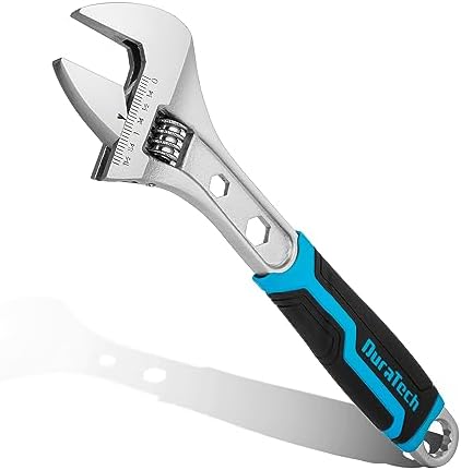 DURATECH 8 Inch Adjustable Wrench, 3-in-1 Spanner with Box End/Hex ...