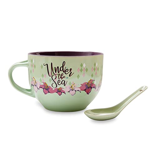 Disney The Little Mermaid Ariel Ceramic Soup Mug With Spoon | Holds 24 ...