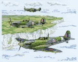 DMC BK1110 Spitfire over Dover Cross Stitch Kit : Amazon.co.uk: Books