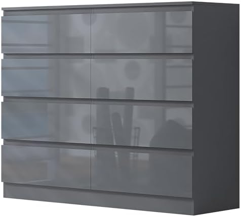 FWStyle Modern 8 Drawer Chest of Drawers, 8 Drawer Cabinet No Handle ...