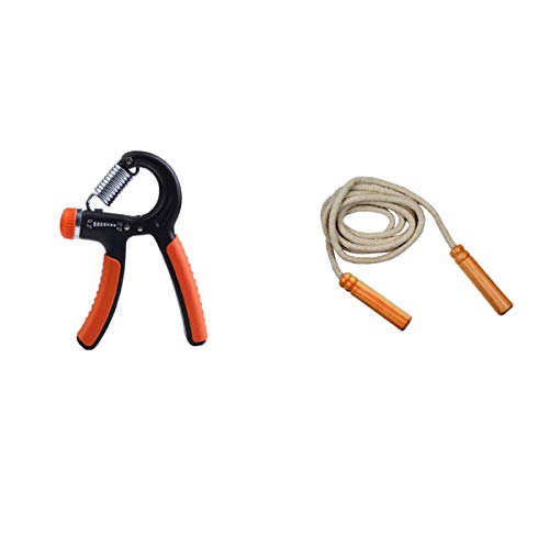 Buy Wooden Skipping Rope with Adjustable Power Grip Hand Clincher ...