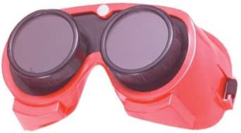 Amazon.com: Cutting Goggles With Red Flexible Frame And Shade 5 Green ...