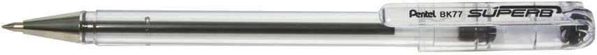 PENTEL SUPERB BK77 PACK OF 5 - BLACK, BLUE, RED, GREEN, VIOLET BALL ...
