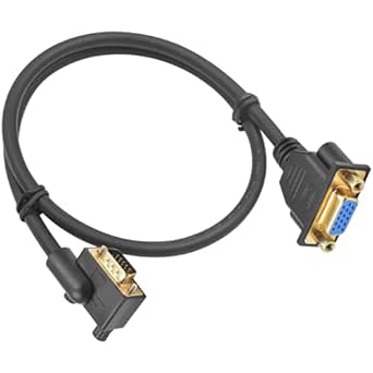 Poyiccot VGA Extension Cable 1.5ft, 90 Degree Left Angle VGA 15 Pin ...