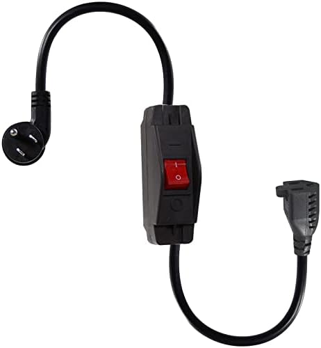 SJTW 1.5FT Waterproof 3 Prong Extension Cord with Inline Switch - 1875W ...