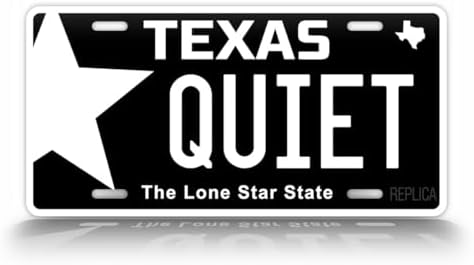 Amazon.com: Texas Quiet Blackout License Plate Replica #QPTW Auto Tag ...