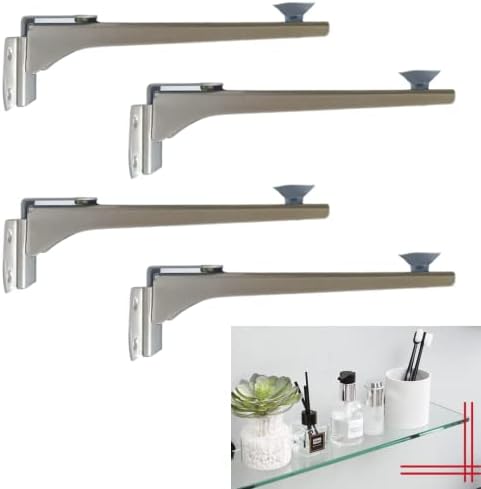 Desired Decor Stainless Steel Wall Mounted Glass Shelf F Bracket ...
