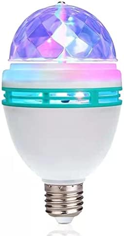 LED Ball Bulb Lamp, 3W E27 LED RGB Crystal Rotating Stage Bulb Voice ...