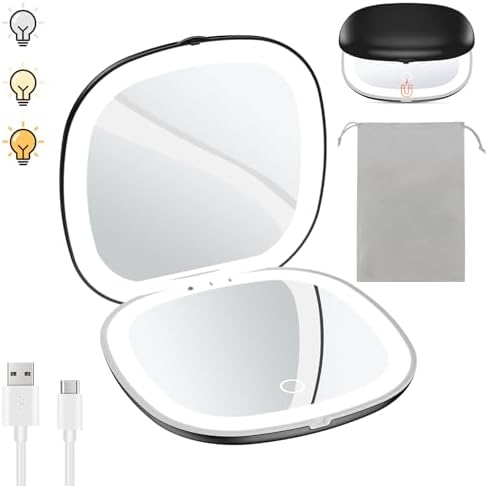 Amazon.com: wobsion Lighted Makeup Mirror with Magnification ...
