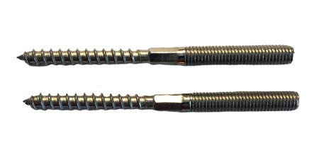 2 Pieces Stainless Steel 316 Lag Screw Double Thread Wood Screw Coach ...