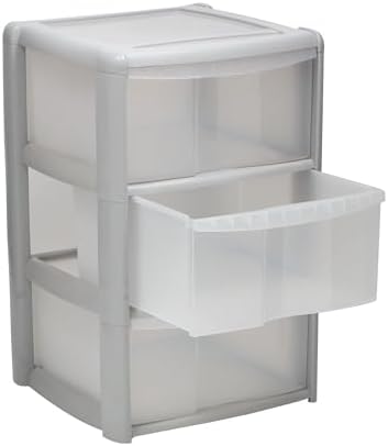 3 Drawer Plastic Storage Tower Unit, Black & Clear - Large - 3 x 20L ...