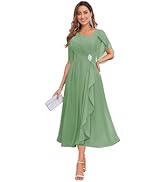 FEOLATE Women High Low Mother of The Bride Dresses for Wedding Tea ...