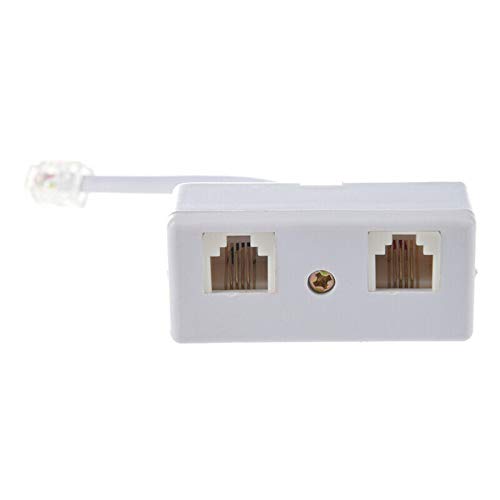 1X(Telephone US RJ11 Male to Dual US RJ11 Female Plug Cable Adapter ...