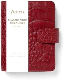 Amazon.com: Filofax Pocket Classic Croc organiser - Cherry : Clothing ...