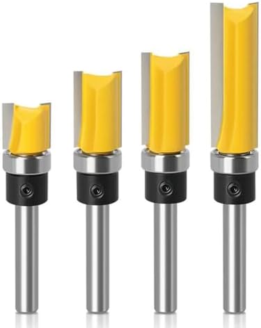 YUENTOEN 4PCS Pattern Flush Trim Router Bit Set, 1/4 Inch Shank ...