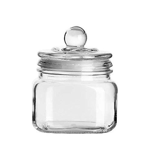 Shivaaro Pop Glass Jar with Glass Airtight Lid 500 ml Transparent ...