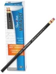 Amazon.com: Paper Mate Mirado Classic Black Pencils with Eraser - Black
