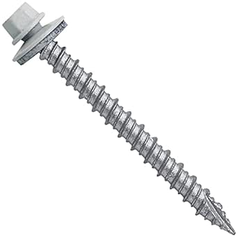 Amazon.com: Metal ROOFING SCREWS: (250) 10 x 2" Brite White Hex Head Sheet Metal Roof Screw ...