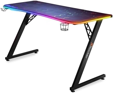 Amazon.com: X Rocker XL Gaming Desk, 55 Inch PC Computer Gamer Desk ...