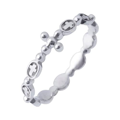 Amazon.com: Katarina Rosary Ring 925 Sterling Silver Jewelry Catholic ...
