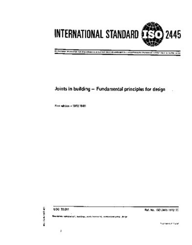 ISO 2445:1972, Joints in building - Fundamental principles for design ...