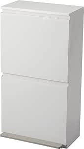 Amazon｜アスベル フタ付きゴミ箱 ペダル2段ワイド ニオイ漏れ防ぐ 40L 白 衛生的 A6604｜フタなしゴミ箱 オンライン通販