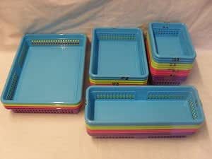 Rsw Assorted Sized Neon Coloured Multi Purpose Plastic Storage Baskets ...